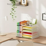 Marbrasse Desk Organizer with File Holder, 5-Tier Paper Letter Tray ...