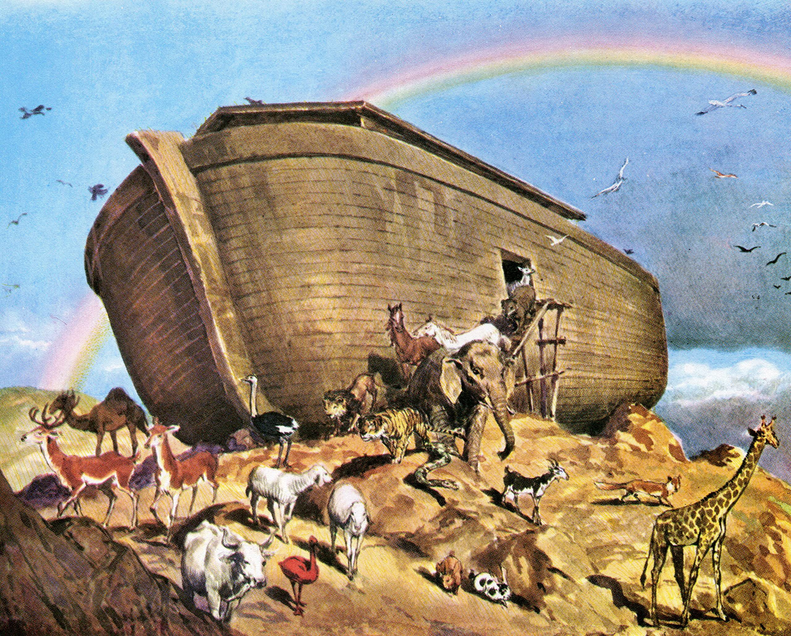 Catholic print picture - The Ark Comes to Rest T - 8" x 10" ready to be ...