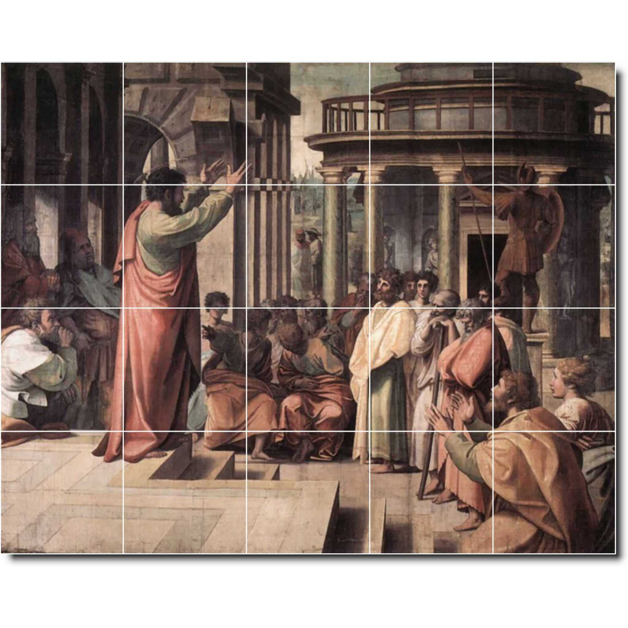 Ceramic Tile Mural-Raphael Religious Wall Tile Mural 14. 40" w x 32" h ...