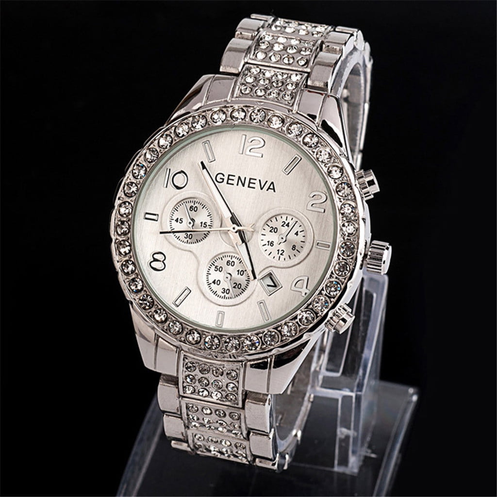 Geneva Stainless Steel Quartz Watch