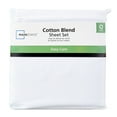 Mainstays Cotton Blend Percale Bed Sheet Set Queen, 300 Thread Count ...