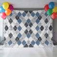 Blue Moroccan Plaid Backdrops for Photography, Modern Abstract Exotic ...