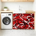 Abstract Wave Line Cabinet Curtains 10" W x 11" L Black White Red ...