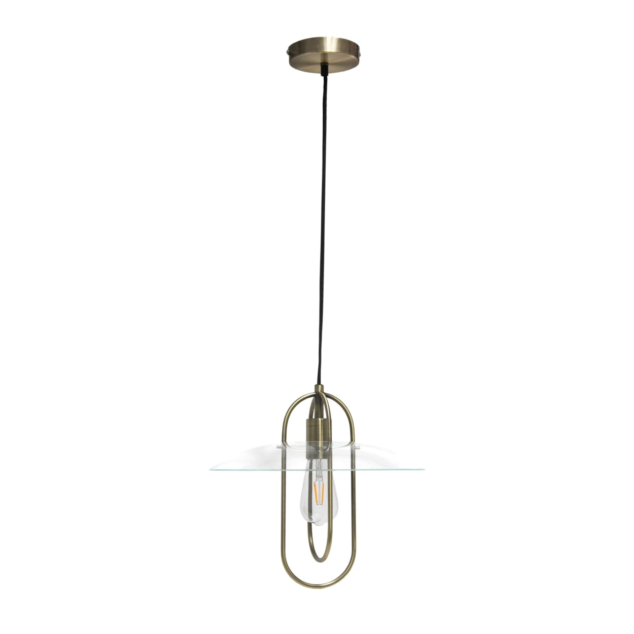 Simple Designs 1 Light Modern Metal Pendant Light with Clear Glass ...