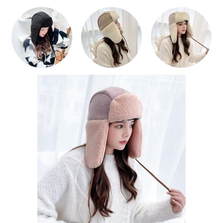 Earflap Hat Thickened Sherpa Lining Windproof Thermal Soft Ears ...
