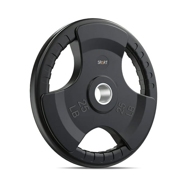 SPART Weight Plate 2-Inch Rubber Coated Olympic Grip Plate for Barbell ...