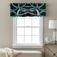 Valances for Windows Abstract Blue White Lines Rod Pocket Short Curtain ...