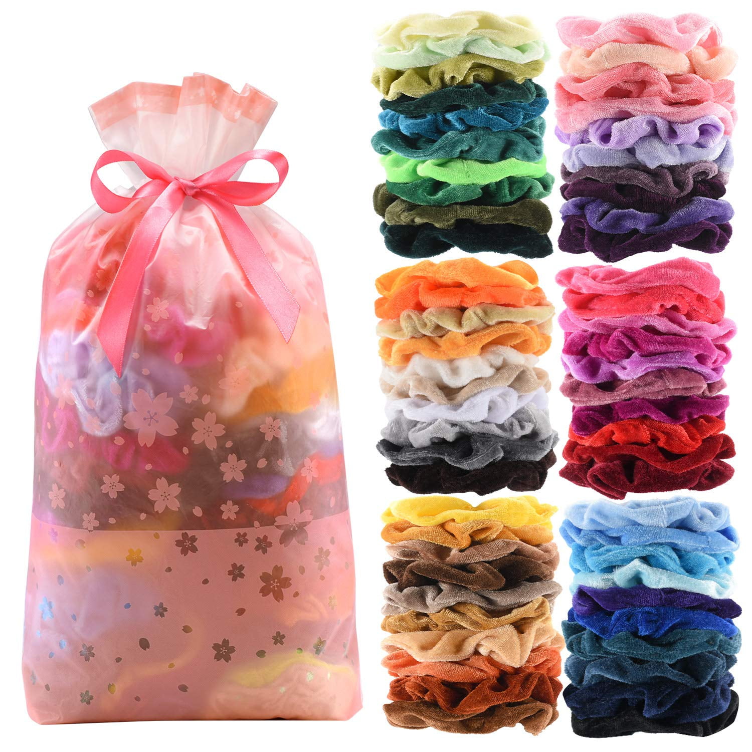 Click here for Rongmo 60 Pcs Premium Velvet Hair Scrunchies Hair... prices