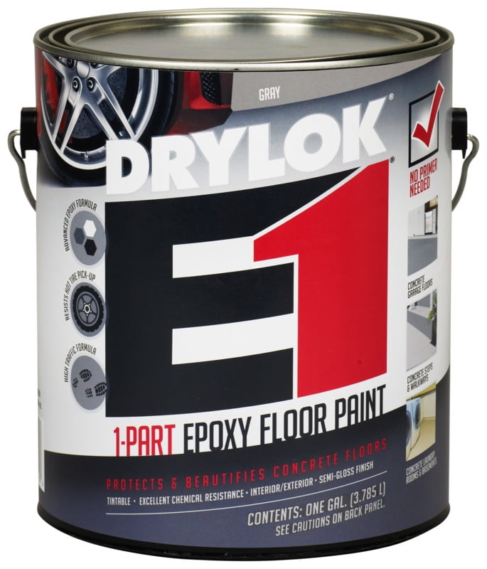 Buy DRYLOK 23713 One-Part Epoxy Floor Paint, Gray, Semi-Gloss, 1 gal 2 ...