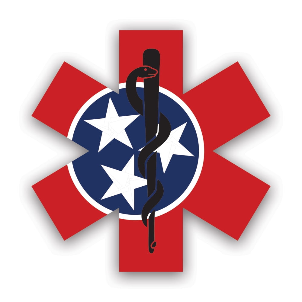 Tennessee Star of Life Flag Sticker Decal - Self Adhesive Vinyl ...