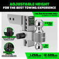 Rhino USA Heavy-Duty 6" Drop Hitch (2"), Towing 12500lbs, Dual Anti ...