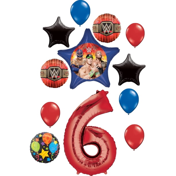 WWE Party Supplies 6th Birthday Balloon Bouquet Decorations - Walmart.com