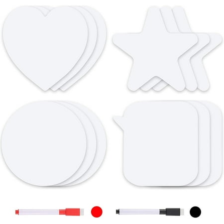 12 Pieces Dry Erase Stick Notes Reusable Whiteboard Stickers with 2 ...
