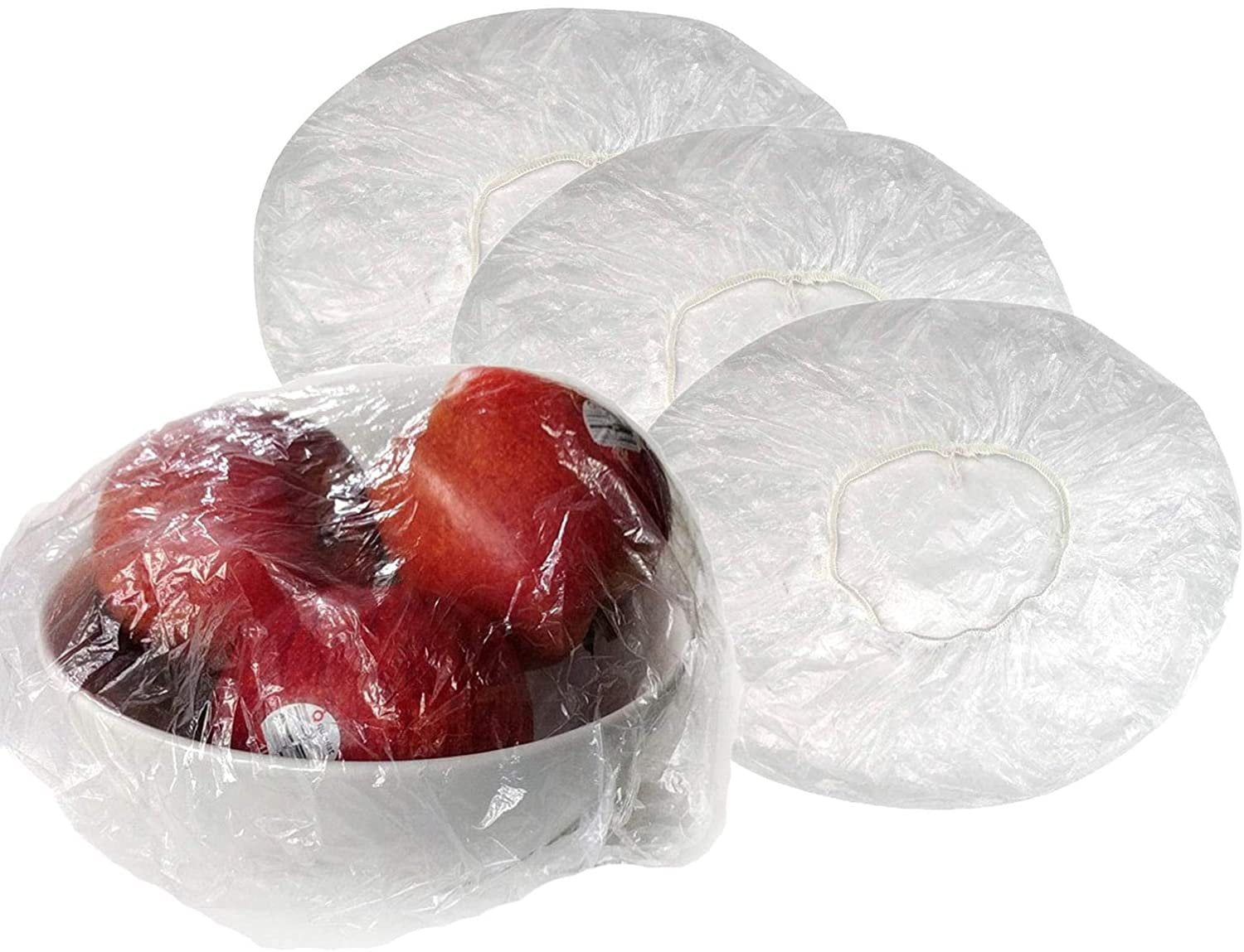Disposable Poly Plastic Bowl Covers for Food 12", Clear Plastic Food ...