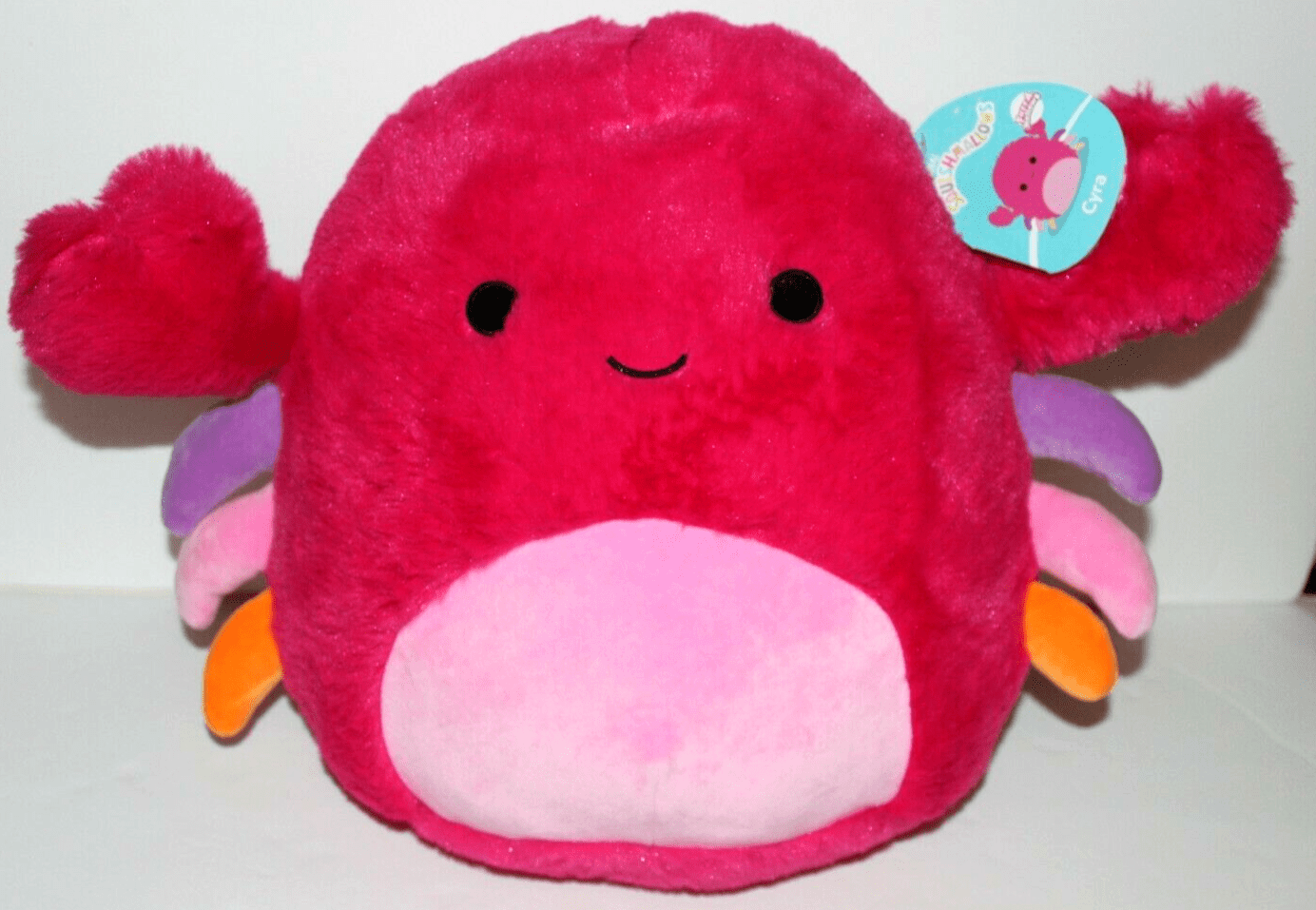 Squishmallow 14in Crab Cyra Kelllytoy FuzzAmallows Fuzzy Plush ...