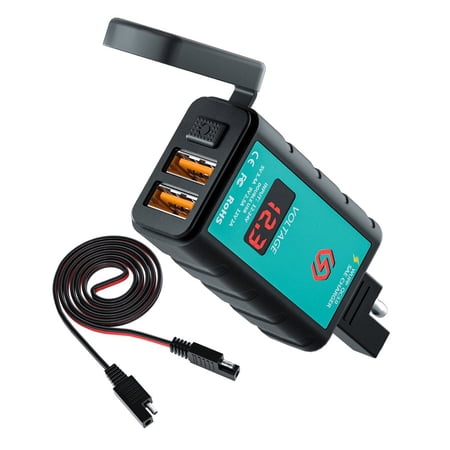 MAIF Square Dual USB Fast Charge Charger With Switch + Voltmeter ...