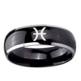 Pisces Zodiac Dome Glossy Black 2 Tone Tungsten Men Ring 10MM - Walmart.com