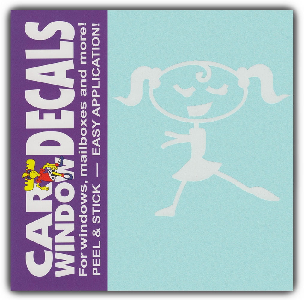 Car Window Decals: Small Little Girl Kid Child | Family Stick Figures ...
