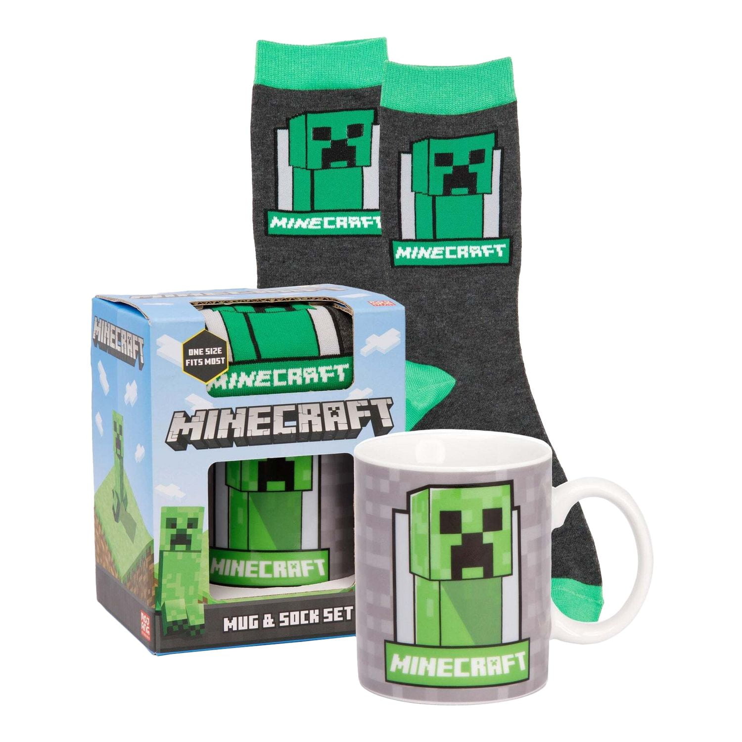Click here for Minecraft Boys/Girls Creeper Mug And Sock Set One... prices