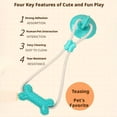 Suction Cup Dog Tug Rope Toy Bone Shape Durable Chew Molar Stick Self ...
