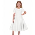 snilers Girls Vintage 1950s Dress Double Breasted Short Sleeve Polka ...