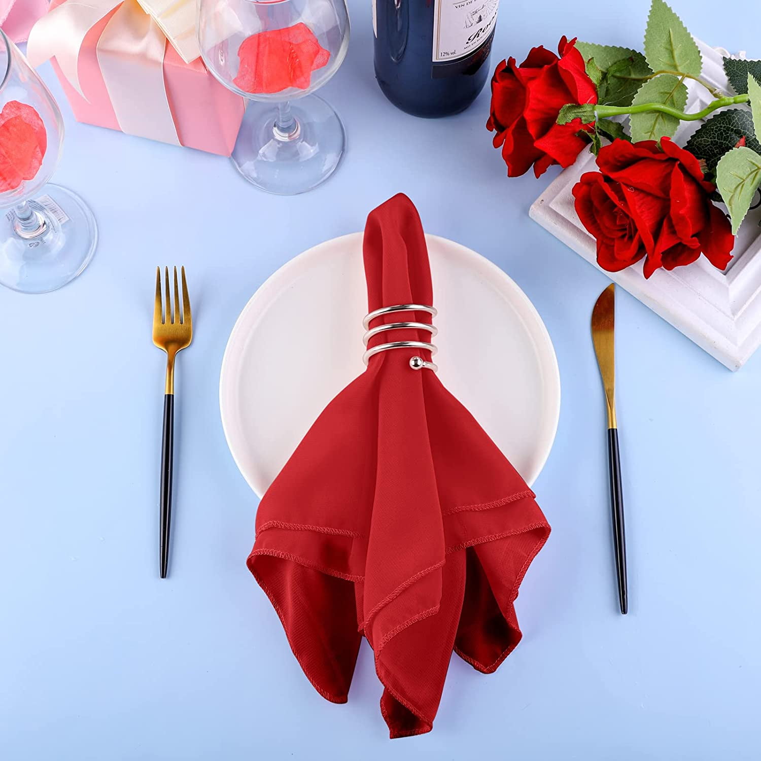 Chiffon Napkin Cloth - Square Dinner Napkin or Handkerchief for Wedding ...