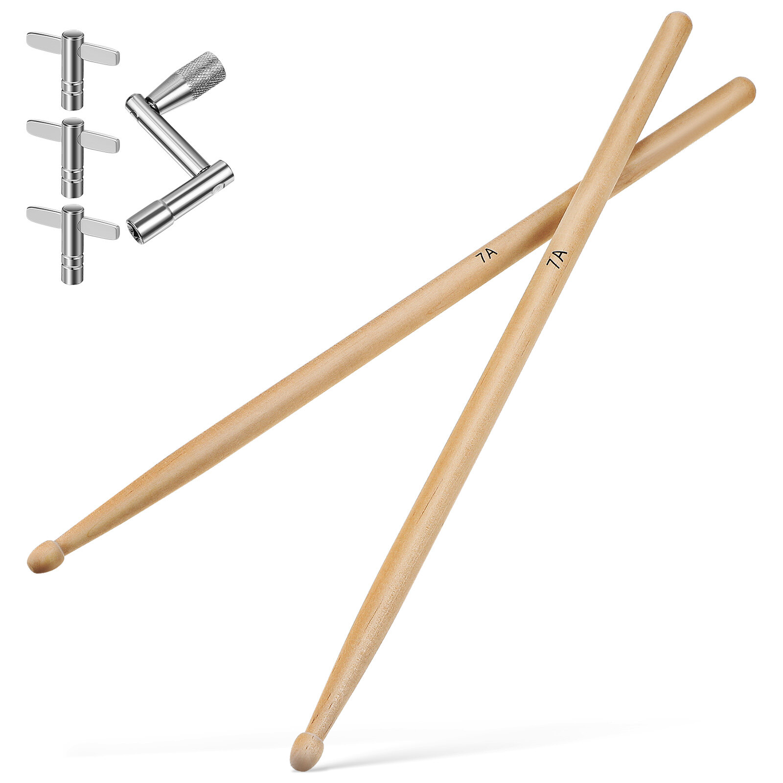 1 Set Portable Drumsticks Wooden Drum Sticks Lightweight Drum Rods with ...