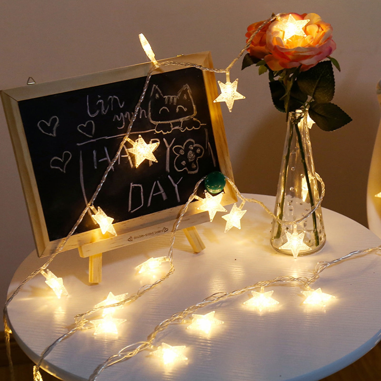 Cheer US 300cm Twinkle Star LED Star String Lights, Plug in Fairy ...