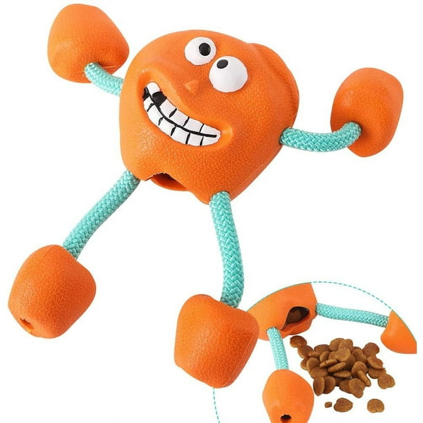 Indestructible Rubber Dog Chew Toys with Squeaker - Interactive Puzzle ...