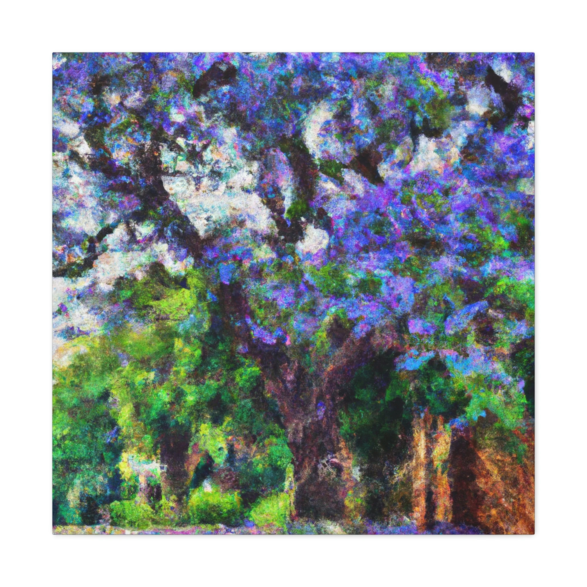 Jacaranda in Pointillism - Canvas - Walmart.com