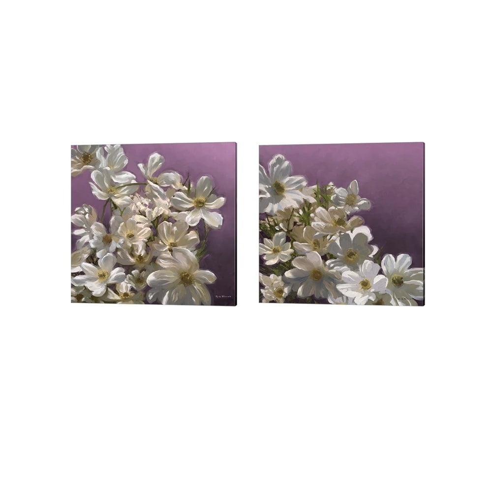 Bud White B by Rick Novak Canvas Art Set of 2 14 inch X 14 inch Each ...