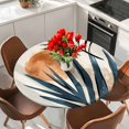 Abstract Leaf Boho Sun Round Fitted Tablecloth with Elastic Edge ...