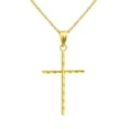 Handcrafted 10kt Gold Stick Cross Charm Pendant - Walmart.com