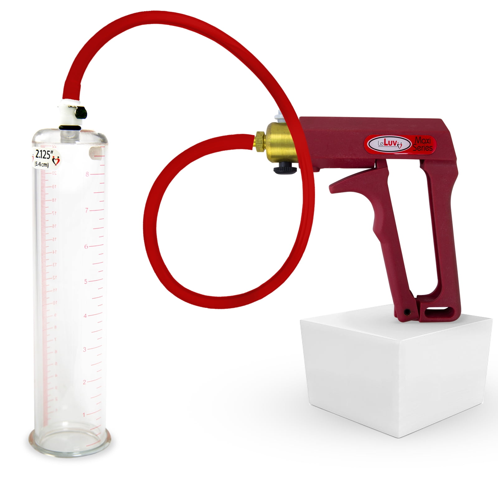 LeLuv Premium Penis Pump Maxi Red | Upgraded Silicone Hose | 9 inch Length x 2.125 inch Diameter ...