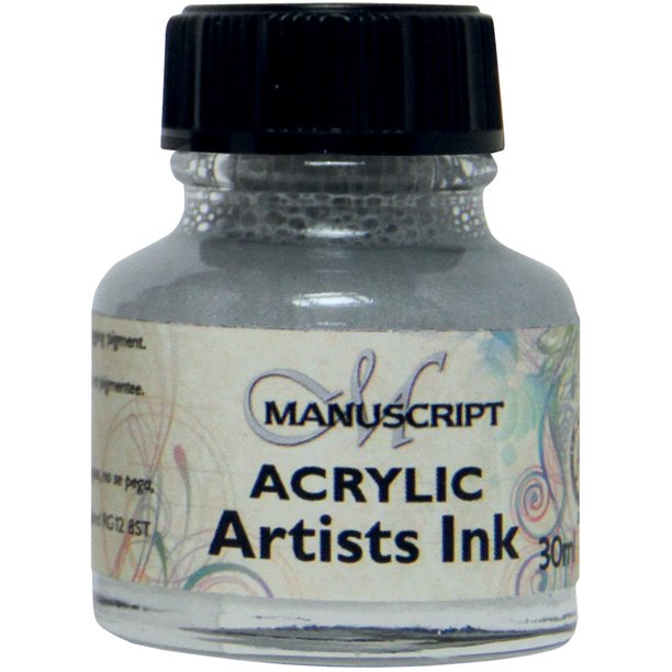 Manuscript Acrylic Artists Ink 30ml-Metallic Silver - Walmart.com