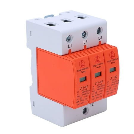 Surge Protector, 20-40KA Conductivity AC420V Rail Mounted Installation ...