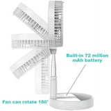 Uervoton Portable Rechargeable Fan, 4 Speeds, Remote Control, for Home ...