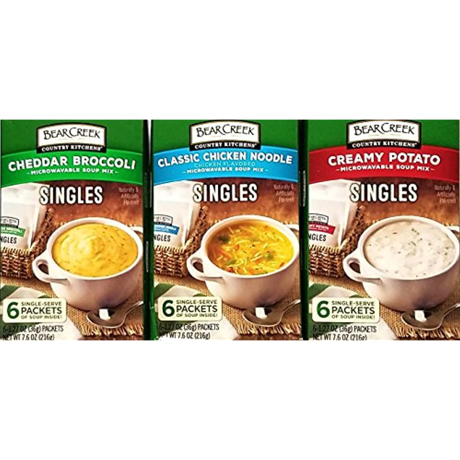 Cheddar Broccoli , Classic Chicken Noodle, Creamy Potato - Bear Creek ...