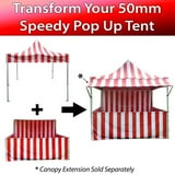 TentandTable Speedy Pop-up Carnival Tent Sidewall Kit Only, Red and White Striped, 10 ft x 10 ft ...