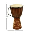 DecMode Eclectic Handmade Djembe Wood Drum Sculpture, 9"W x 16"H ...