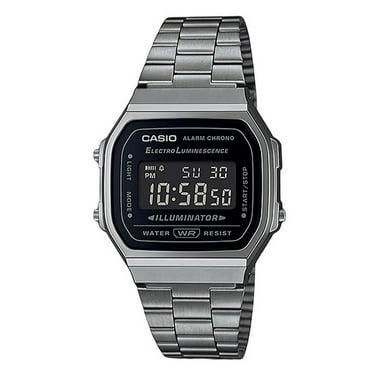Casio B640WB-1B Men's Vintage Black Ion Digital Watch, Plated Resin Case, Steel Strap - Walmart.com