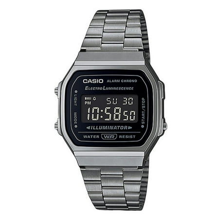 Casio Vintage Analog Digital Stainless Steel Mesh Bracelet Silver Dial ...