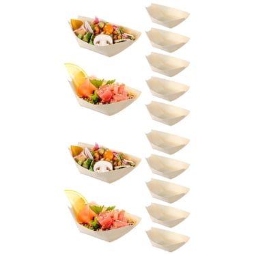 100 Pack 3-Lb Kraft Paper Food Trays, Disposable Serving Boats for ...