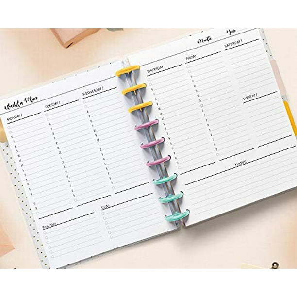 Undated Weekly Planner Calendar Inserts for 9 Disc Happy Planners ...