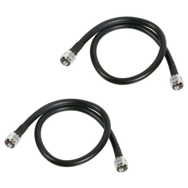 UHF Male to UHF Male Coaxial Cable 2Pcs RG8 90cm/3ft 10mm Low Loss ...
