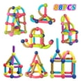 Huaker Kids Learning Magnetic Building Blocks Set, 88 Piece STEM Toys ...