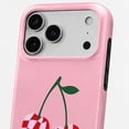 Checkered Cherry Tough Phone Case for iPhone 17 Pro Max, Pink Aesthetic ...