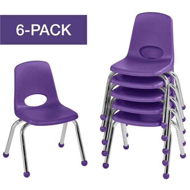 ECR4Kids School Stack Chair Chrome Legs, Multiple Sizes/Colors/Types ...