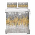 Abstract Yellow Grey Graffiti 3 Pieces Quilt Set,1 Quilt with 2 Shams ...