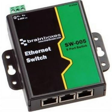 Brainboxes Industrial Hardened Ethernet 5 Port Switch Rail Mountable ...